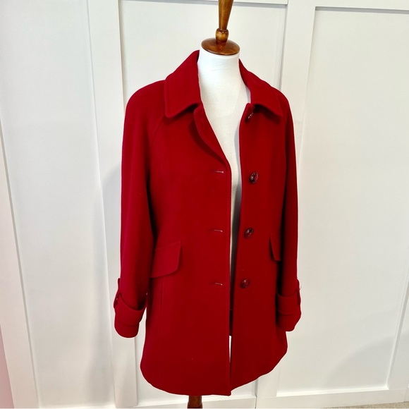 London Fog | Jackets & Coats | London Fog Red Wool Button Down Dress ...